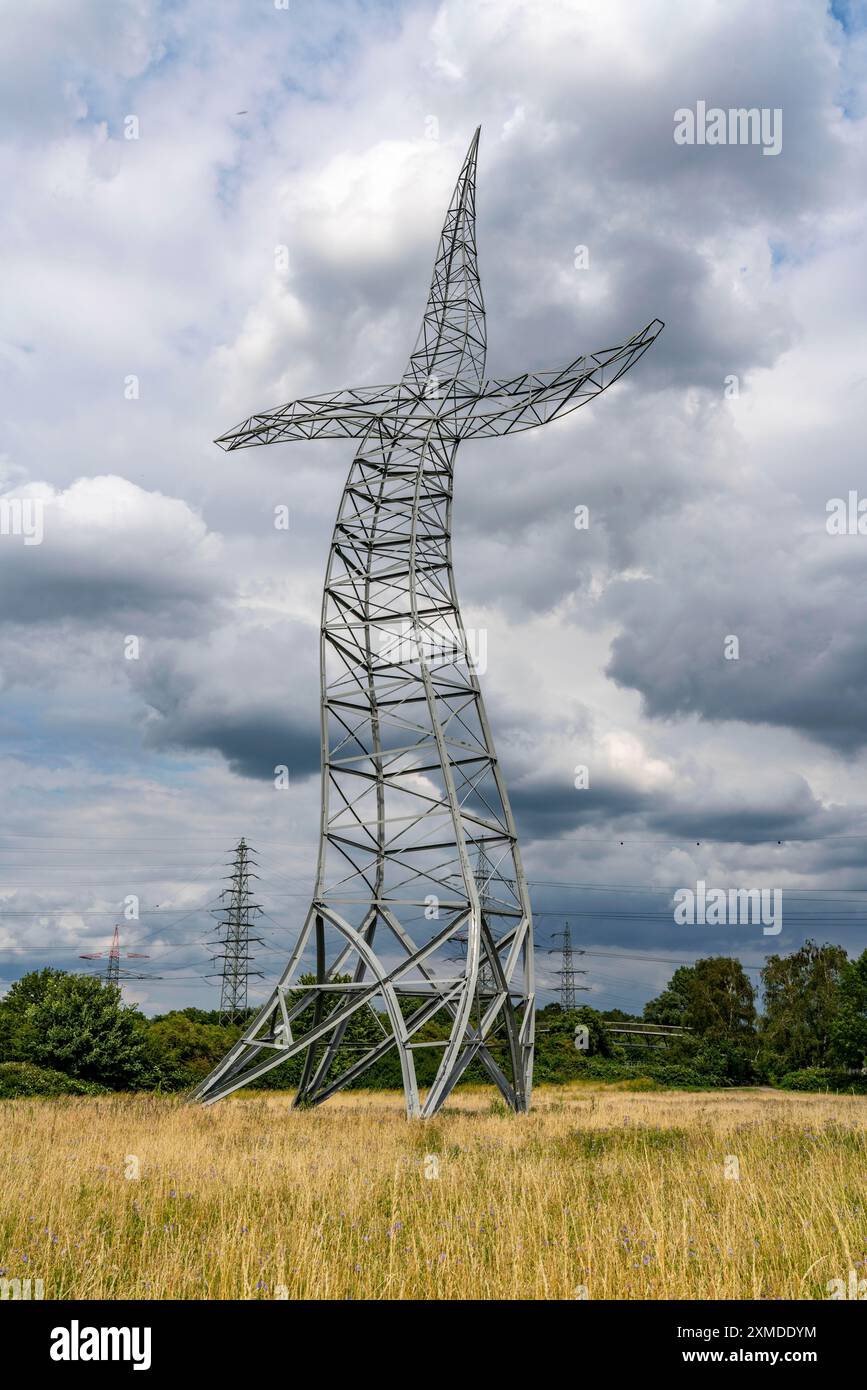 Emscherkunst, artwork Zauberlehrling by the Berlin artist group Inges Idee, an apparently ...