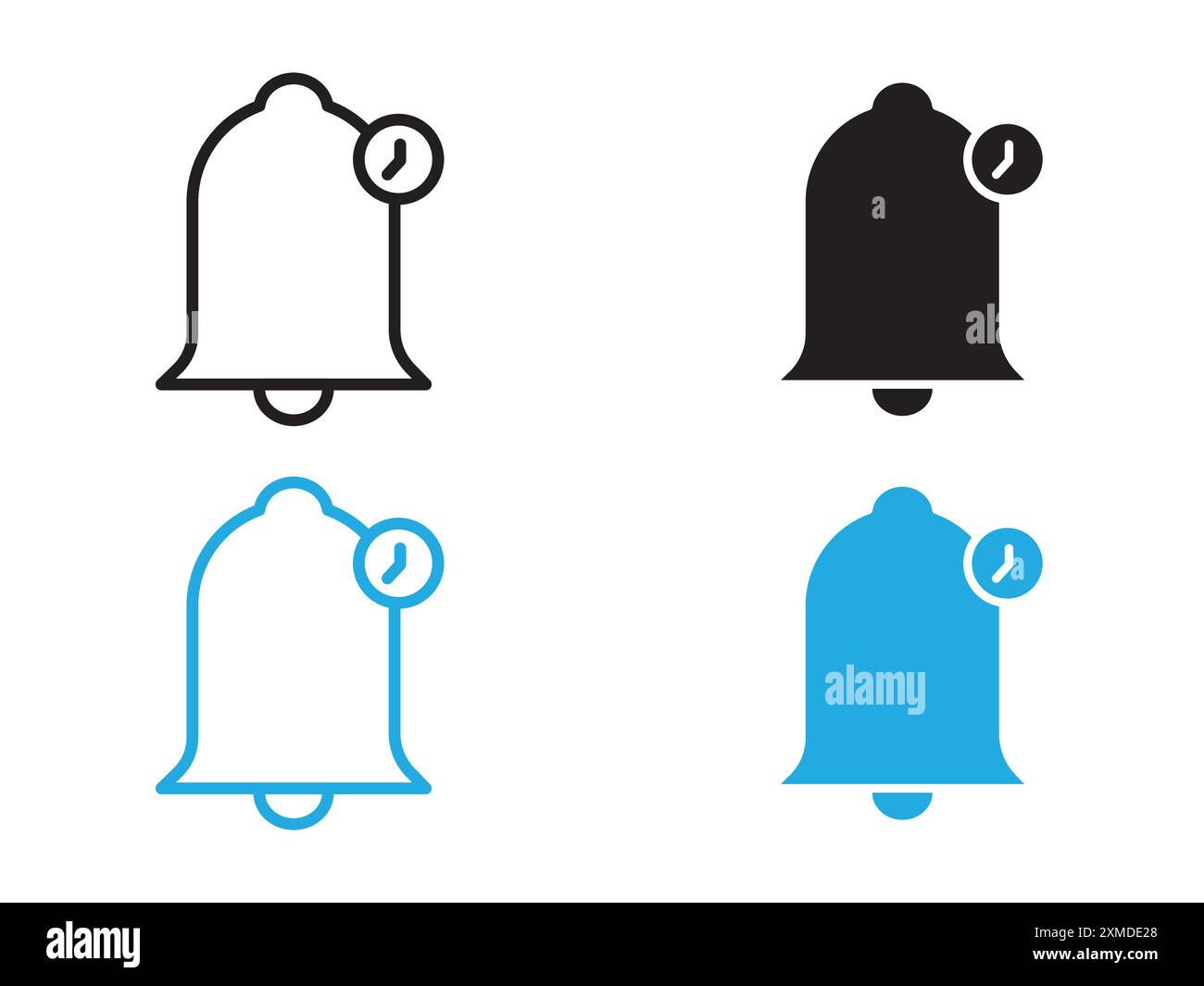 Notification reminder icon vector line logo mark or symbol set ...