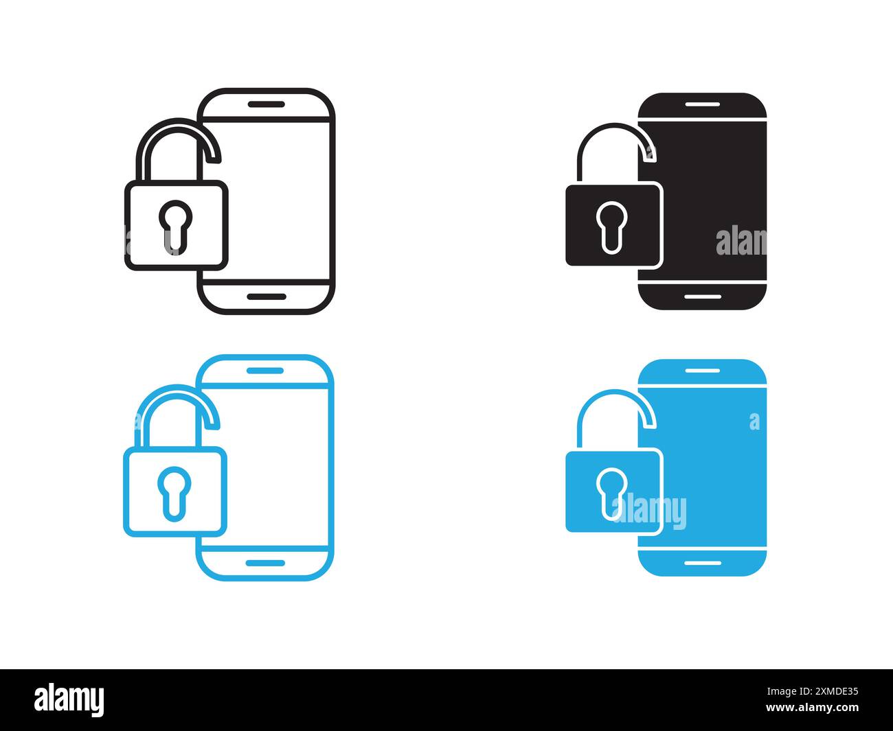 Mobile Unlock Logo Unlock Icon Your Website Mobile Presentation Stock