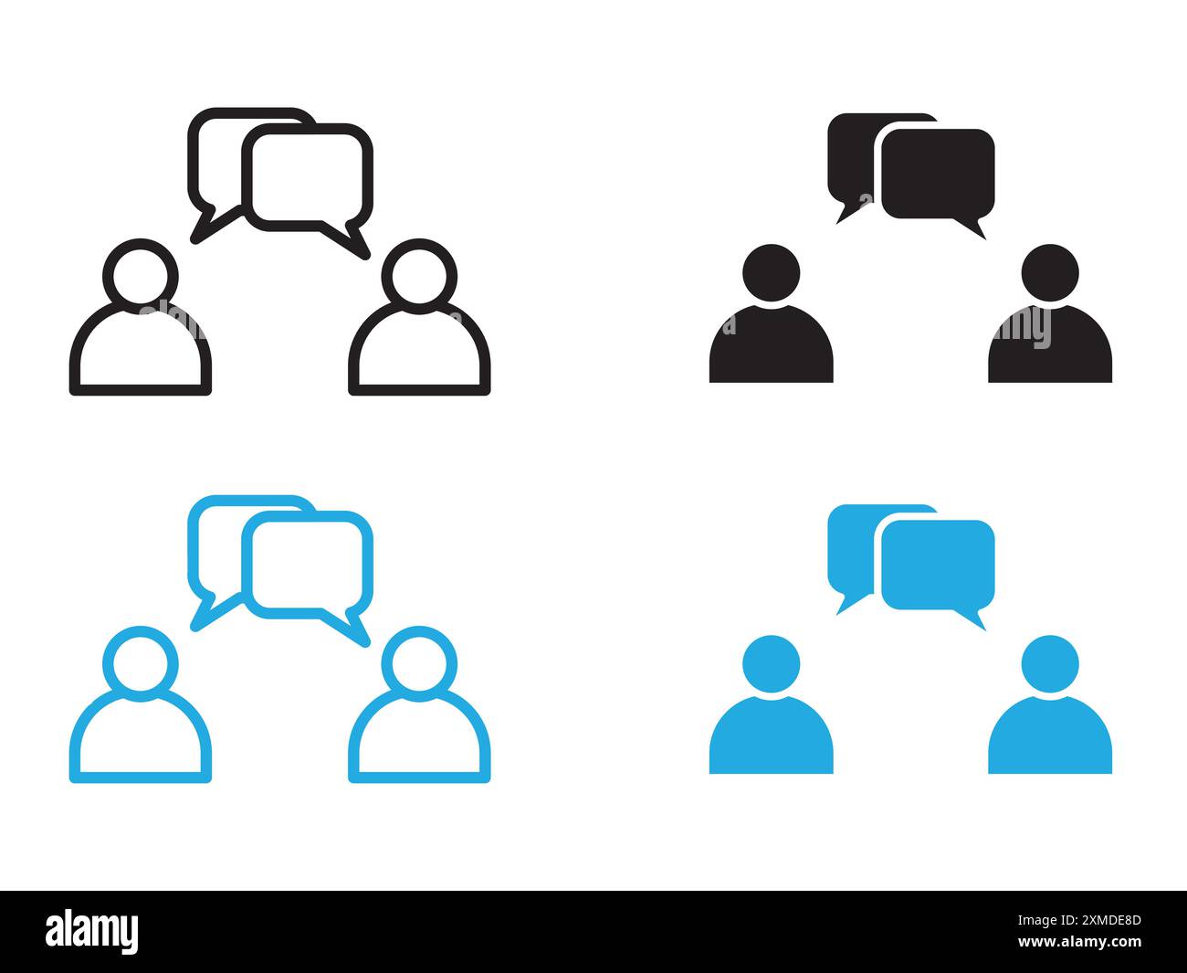 Person conversation icon (2) vector line logo mark or symbol set ...