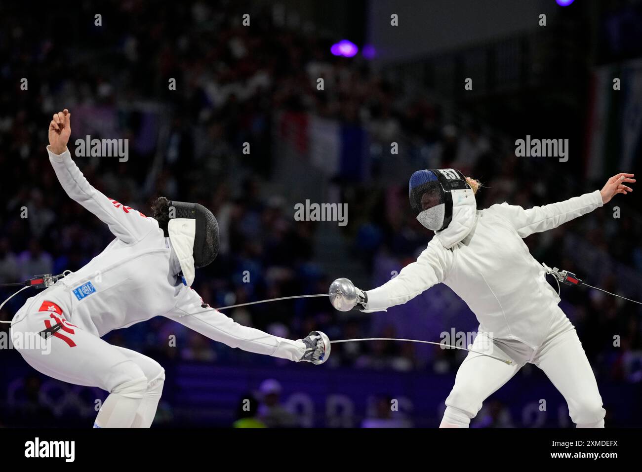 Hong Kong's Kong Man Wai Vivian, left, and Estonia's Nelli Differt ...