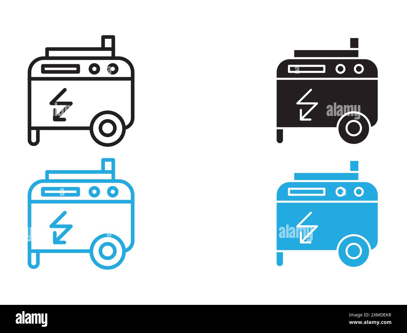 Portable power generator icon vector line logo mark or symbol set ...