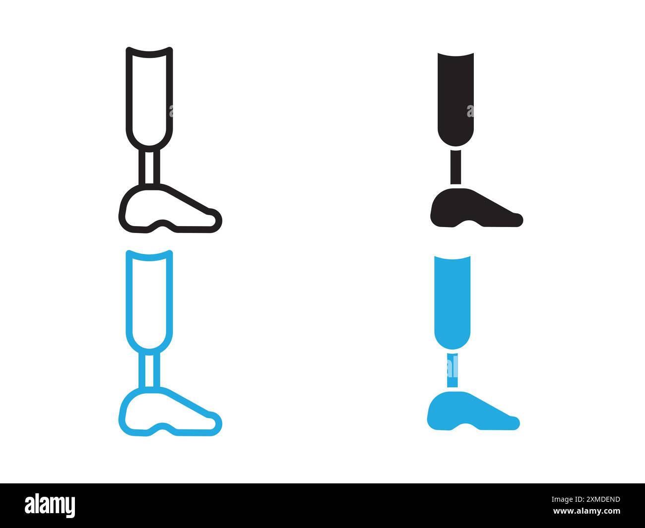 Prosthetic leg icon vector line logo mark or symbol set collection ...