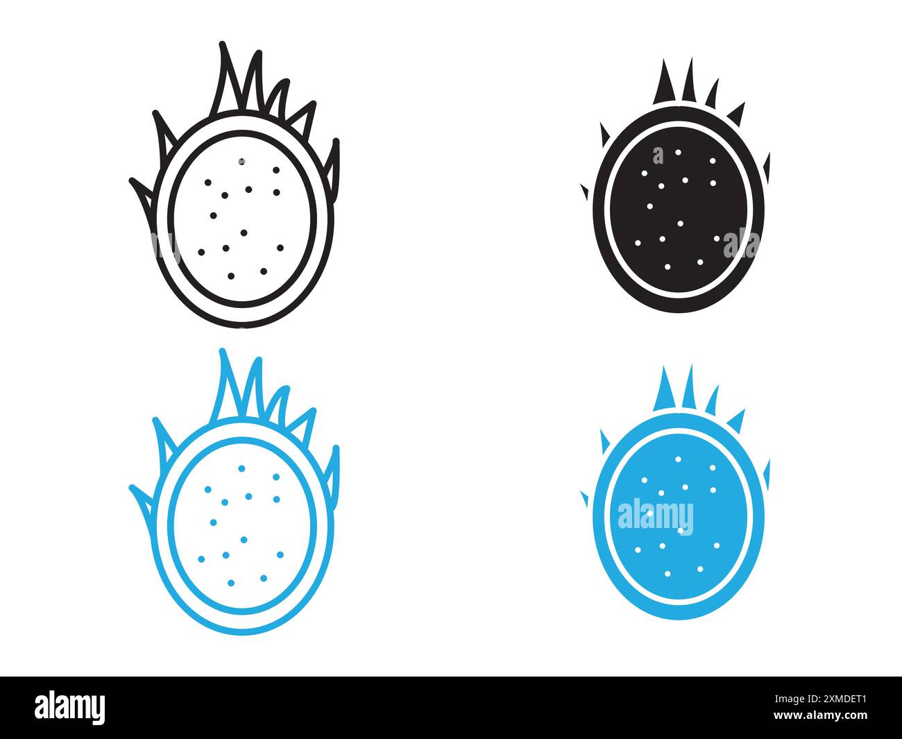 pitaya icon vector line logo mark or symbol set collection outline ...