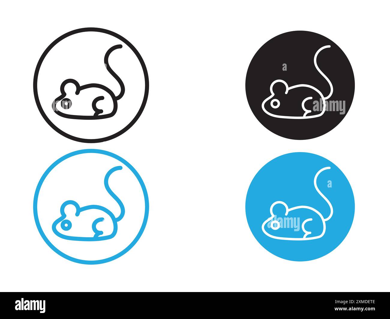 Mouse animal icon vector line logo mark or symbol set collection ...
