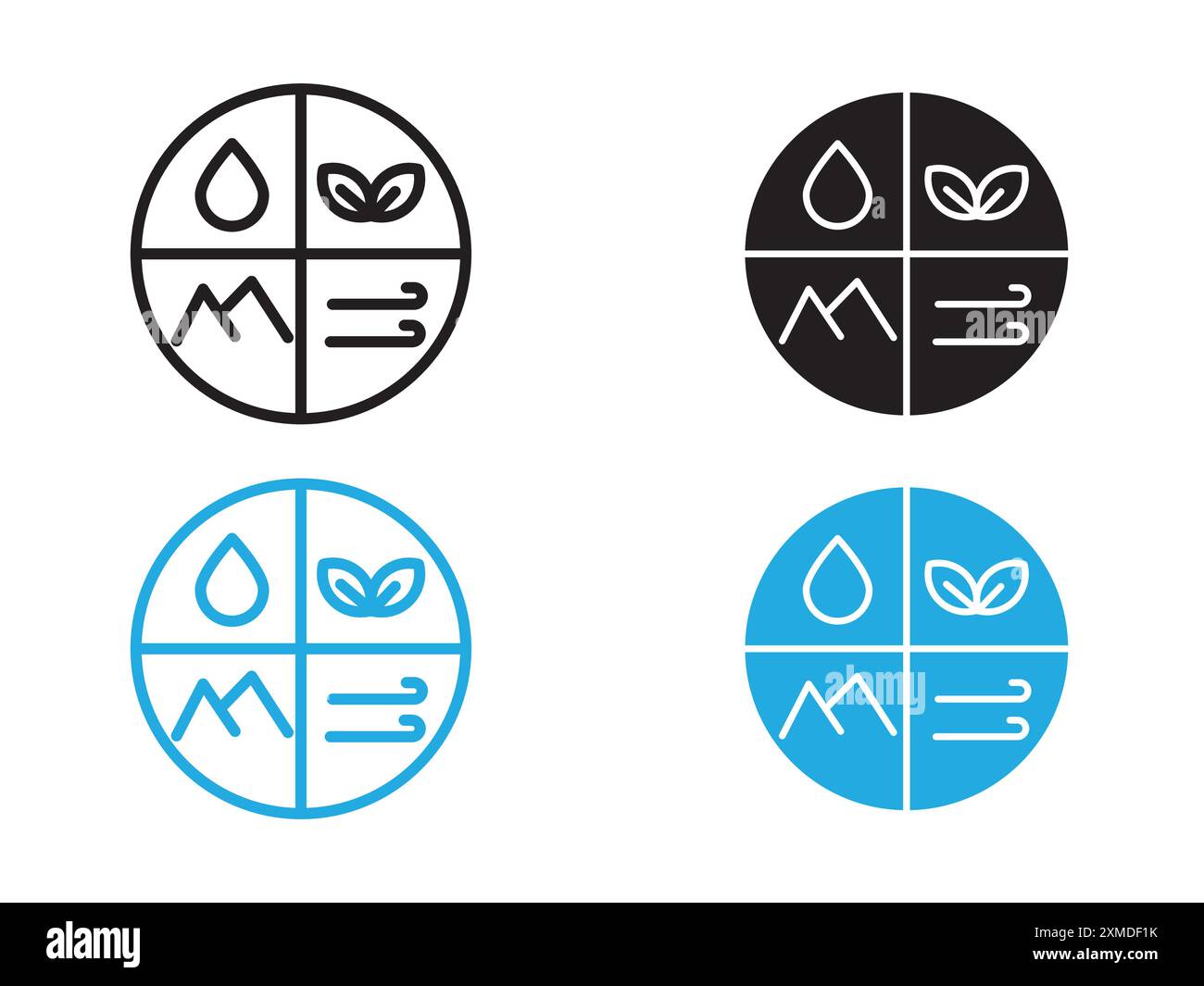 Natural resources icon vector line logo mark or symbol set collection ...