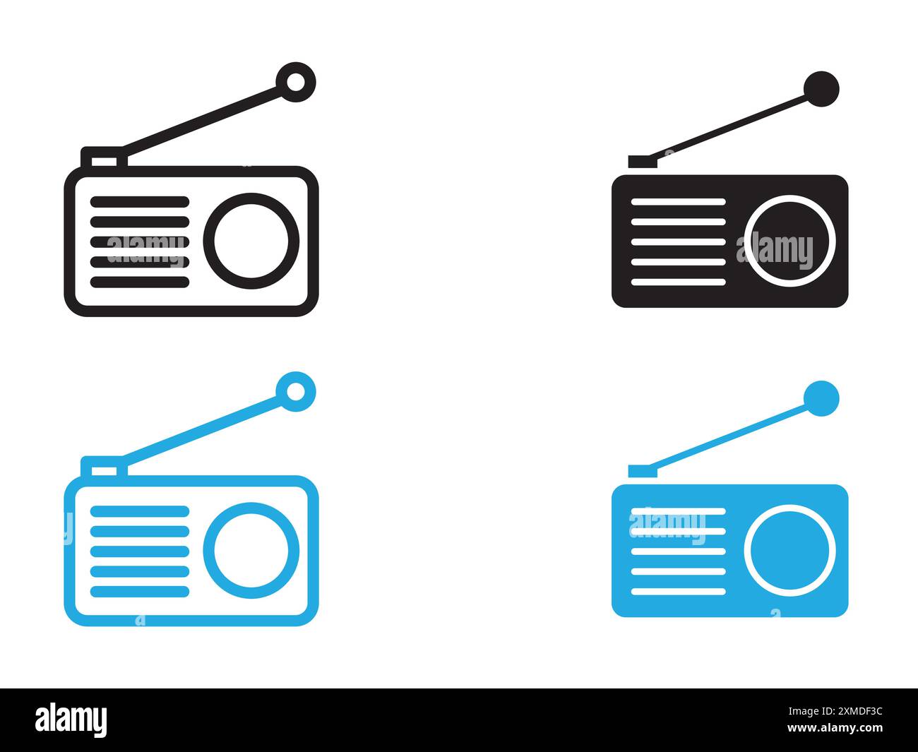radio icon vector line logo mark or symbol set collection outline style ...