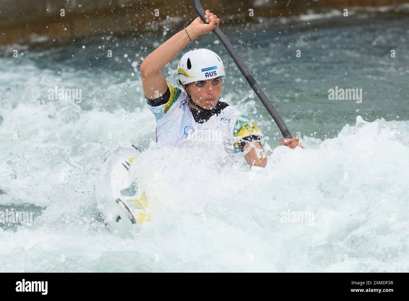 Jessica Fox of Australia competes in the women's kayak single heats ...