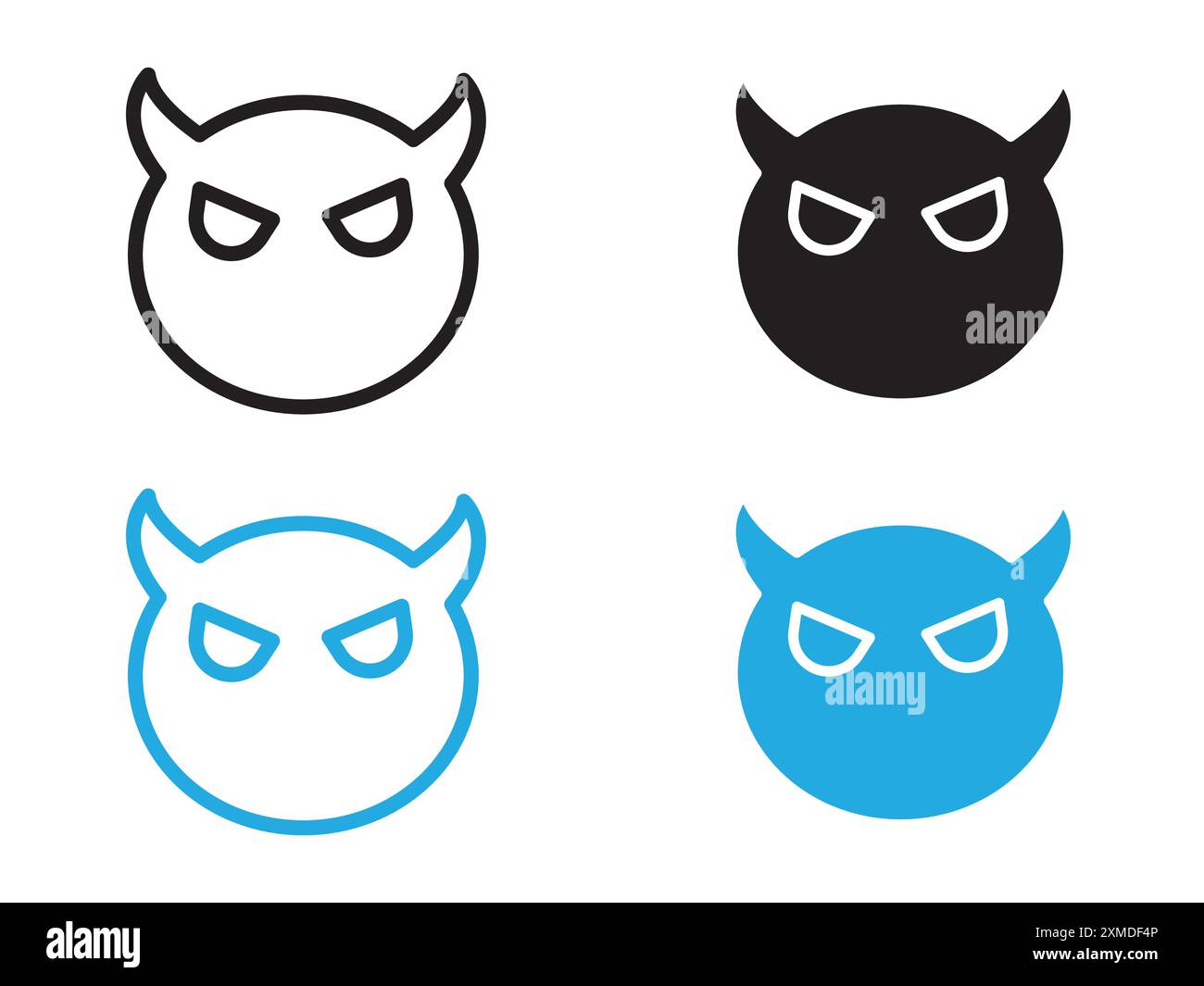 satan evil icon vector line logo mark or symbol set collection outline ...
