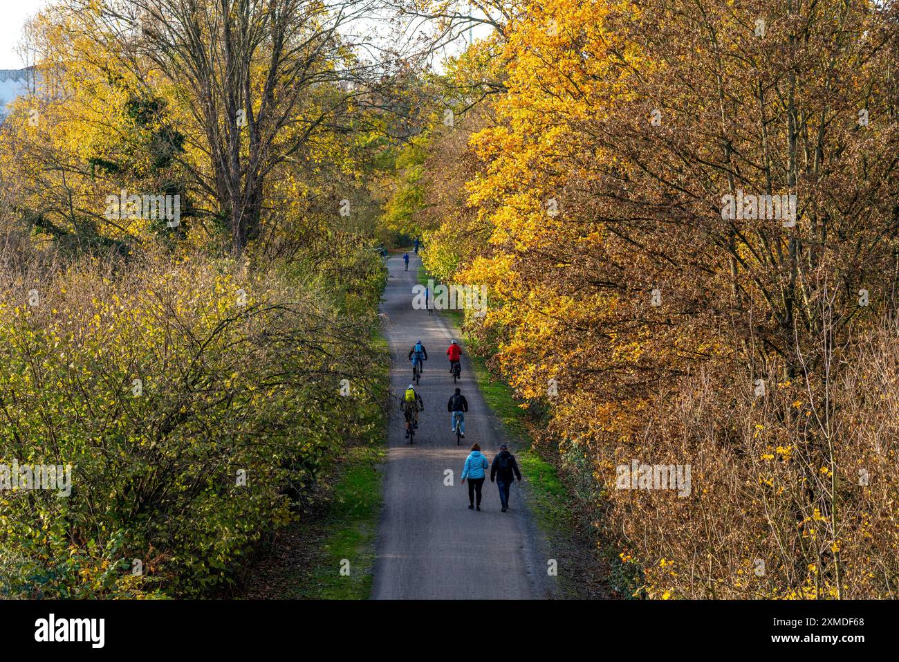 The Grugatrasse, former railway line between Essen and Muelheim an der ...