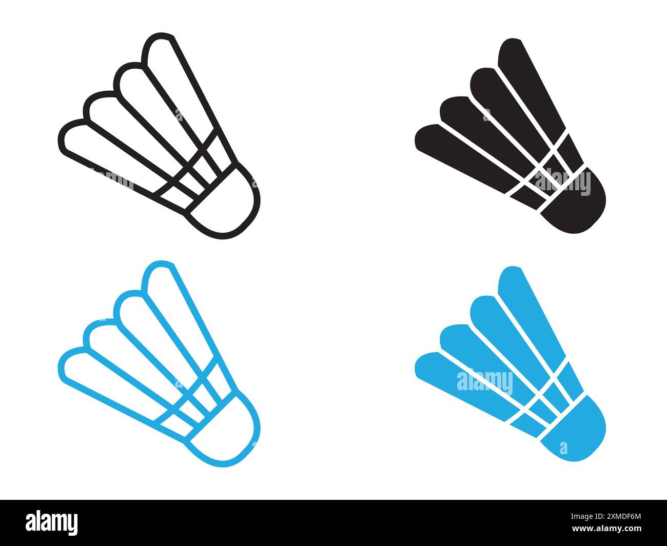 Shuttlecock Icon vector line logo mark or symbol set collection outline ...