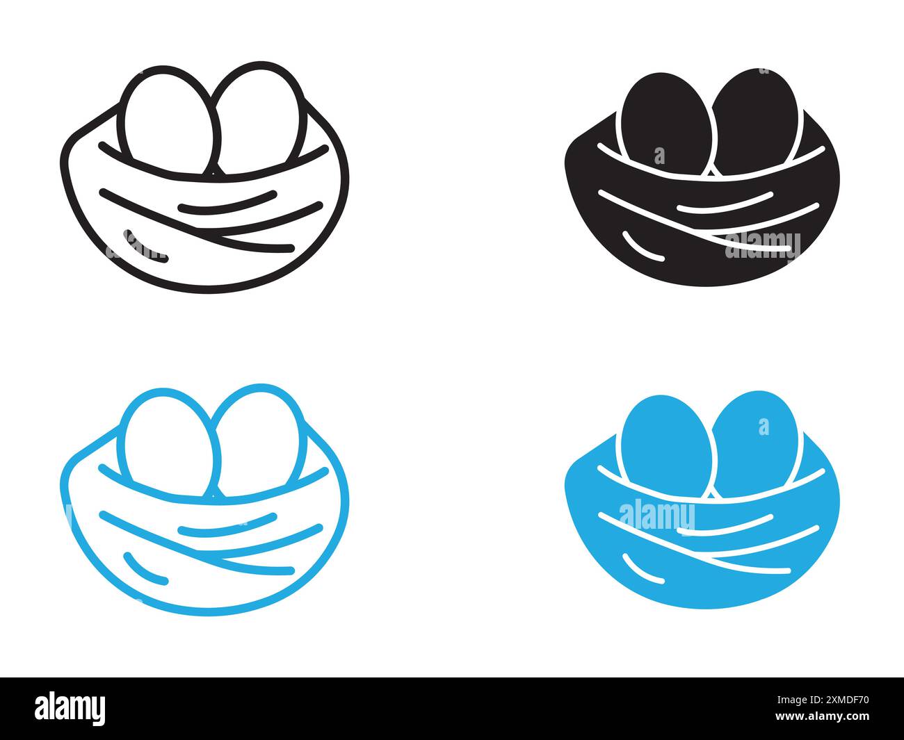 Nest icon vector line logo mark or symbol set collection outline style ...
