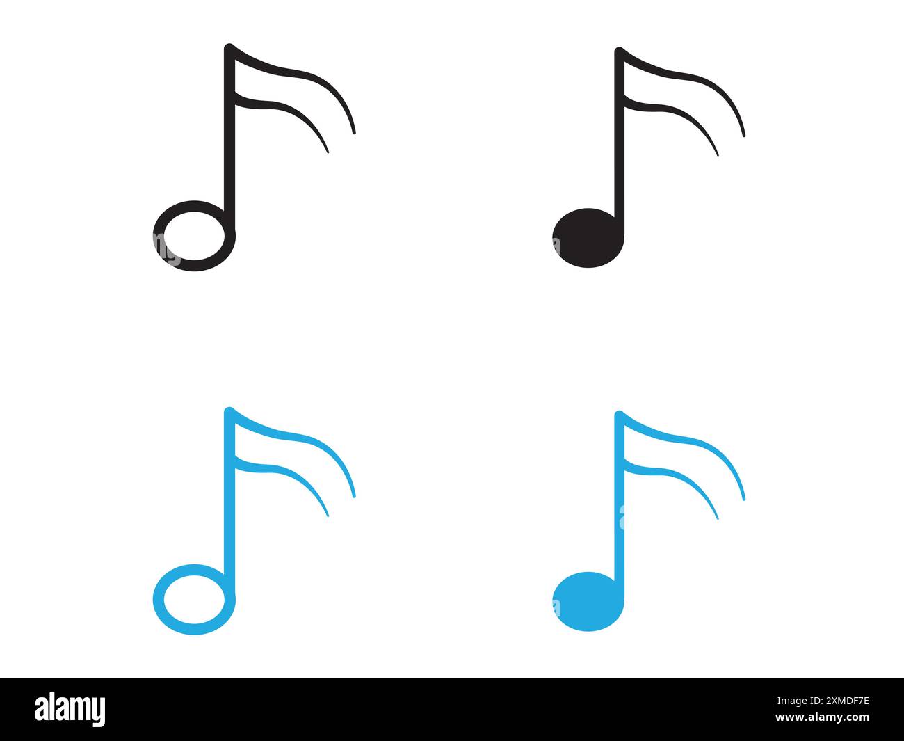semiquaver note icon vector line logo mark or symbol set collection ...