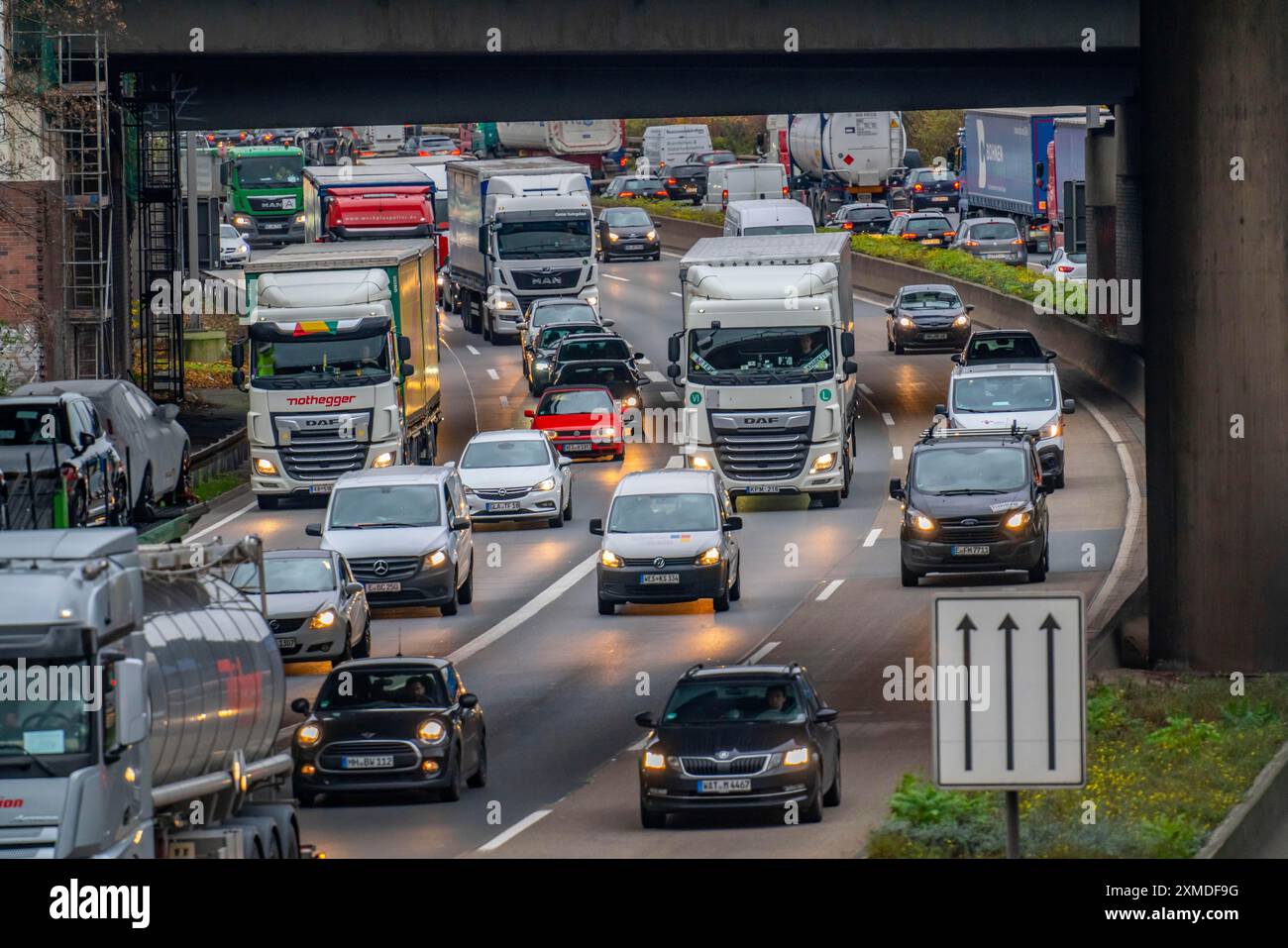 The Kaiserberg motorway junction, A40 motorway, Ruhr expressway ...