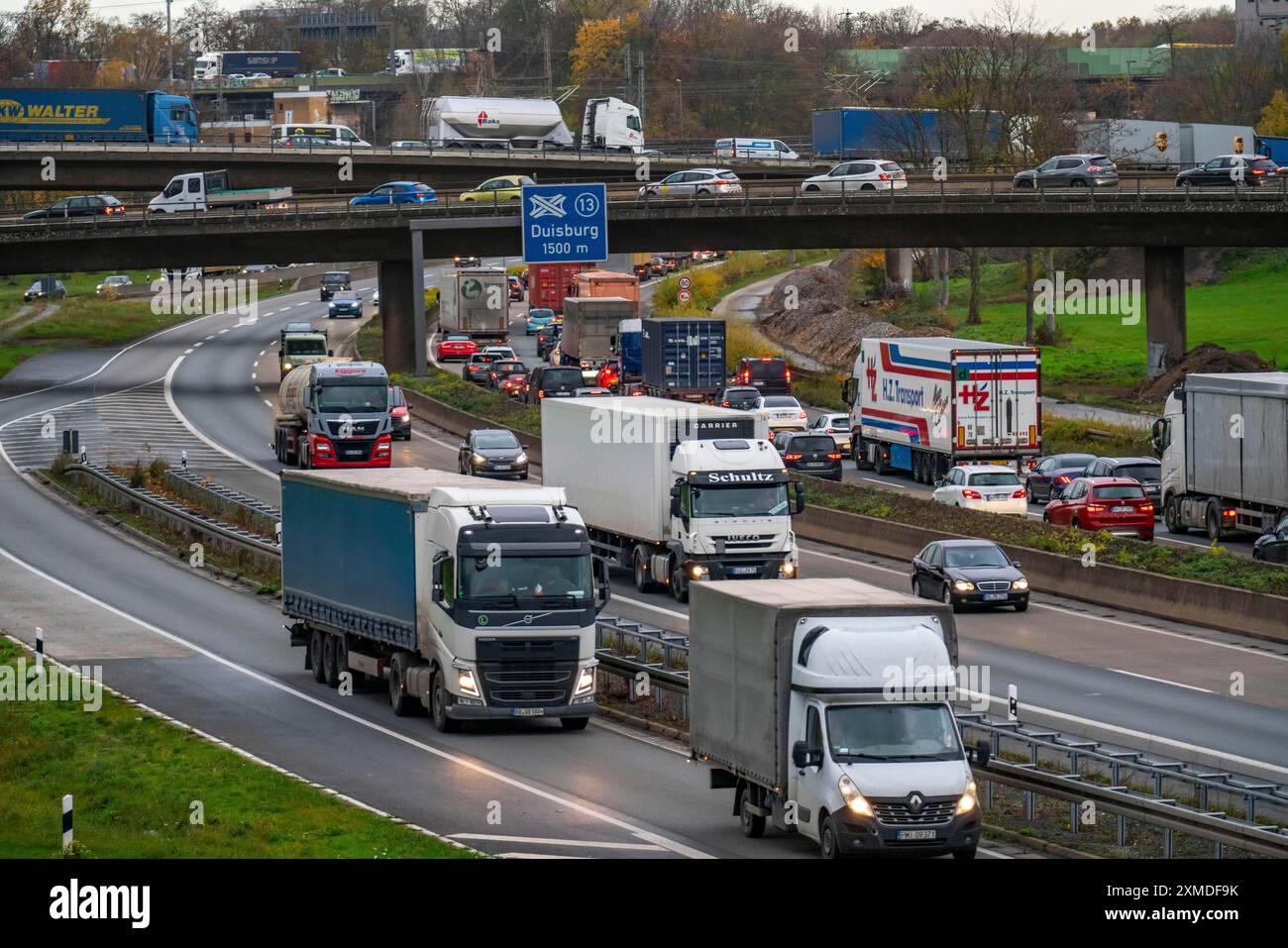 The Kaiserberg motorway junction, A40 motorway, Ruhr expressway ...
