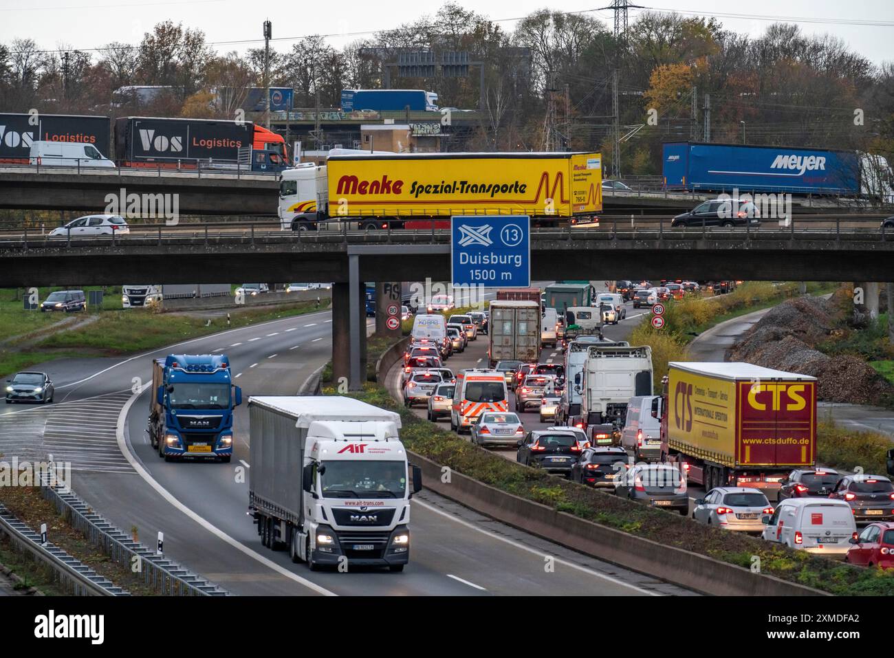 The Kaiserberg motorway junction, A40 motorway, Ruhr expressway ...