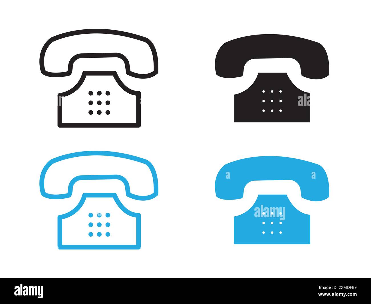 Telephone icon vector line logo mark or symbol set collection outline ...
