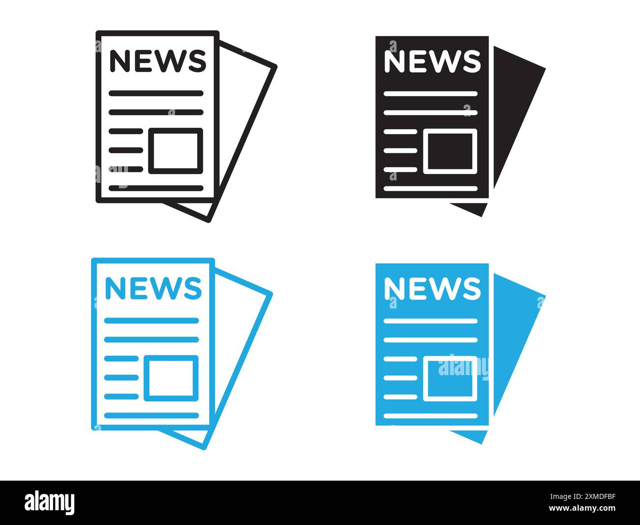 Newspaper icon vector line logo mark or symbol set collection outline style Stock Vector Image ...