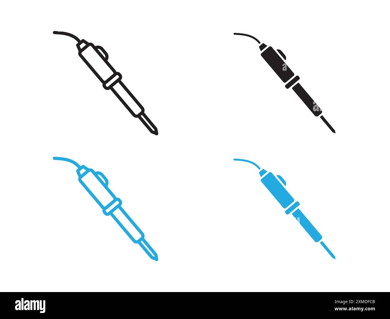 Soldering iron icon vector line logo mark or symbol set collection ...