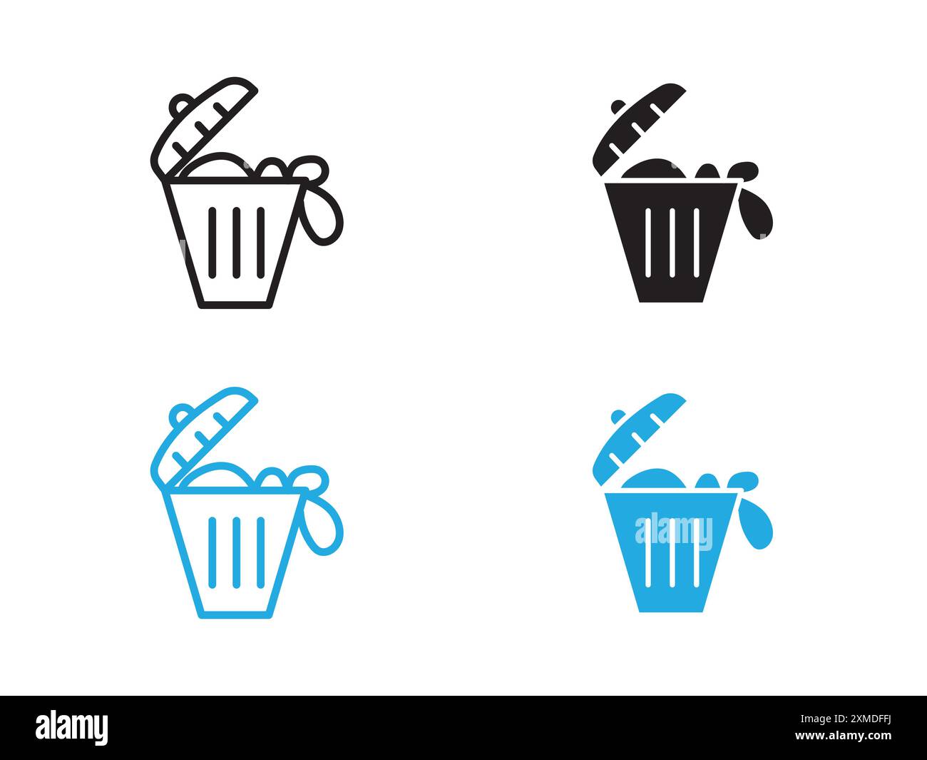 Solid waste icon vector line logo mark or symbol set collection outline ...