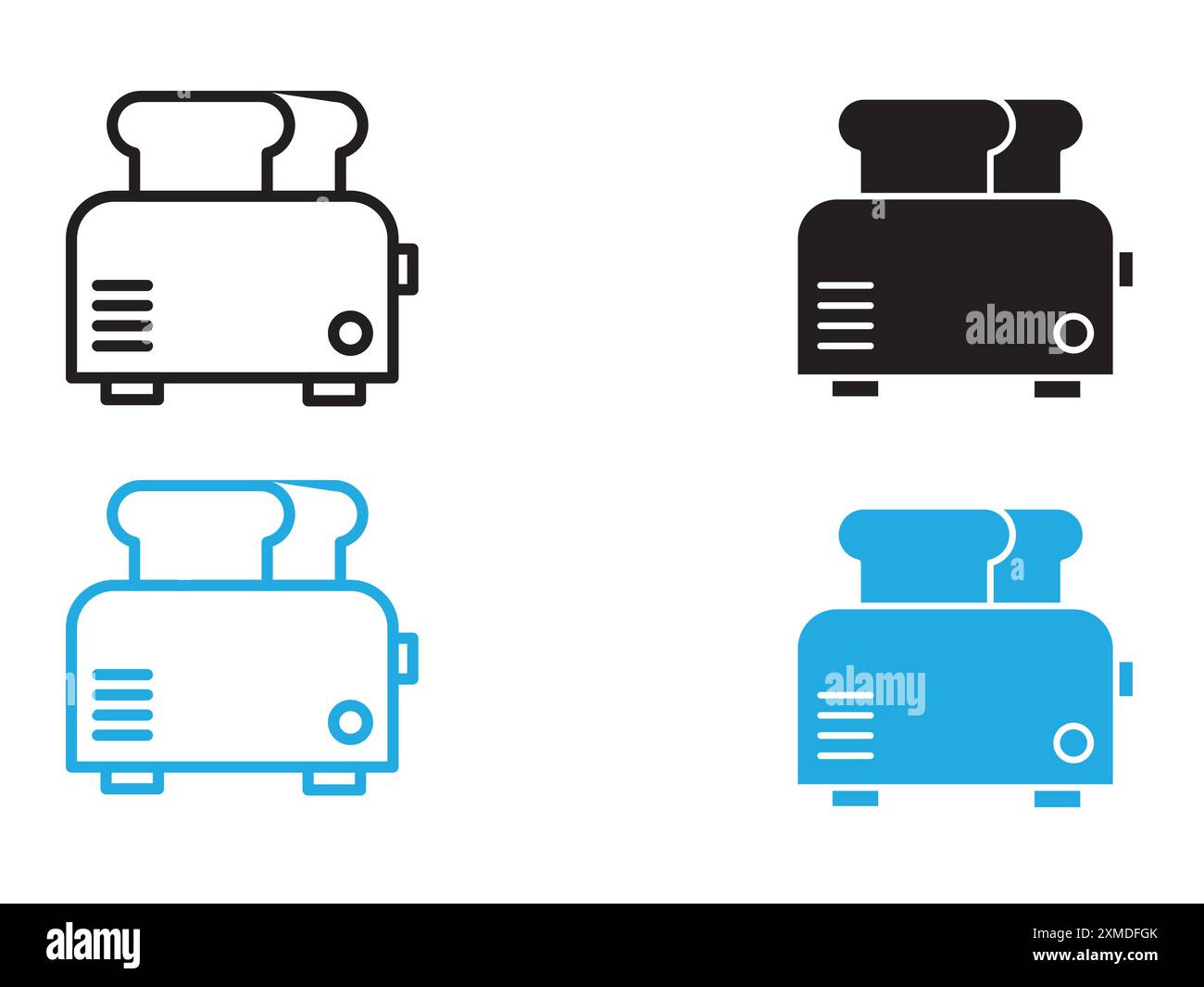 toaster icon vector line logo mark or symbol set collection outline ...