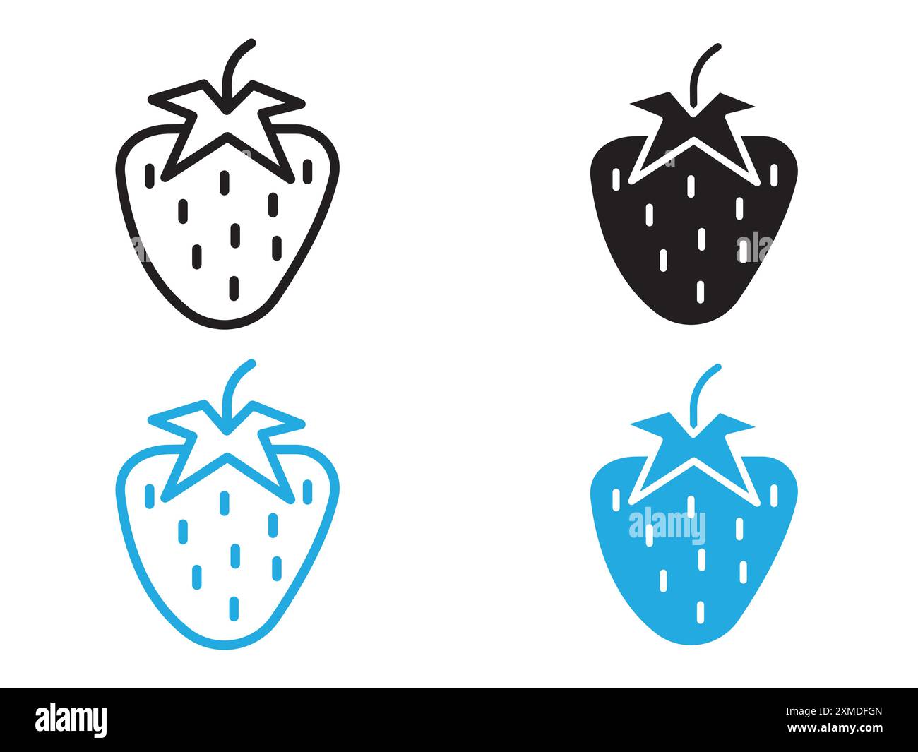 Strawberry Icon Vector Line Logo Mark Or Symbol Set Collection Outline Style Stock Vector Image