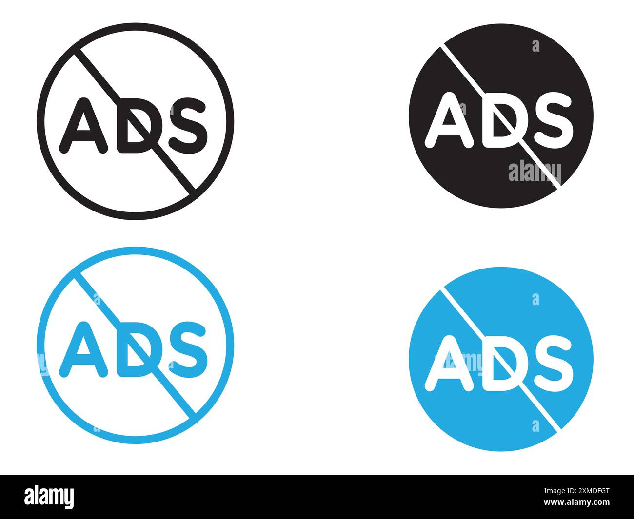 No ads icon vector line logo mark or symbol set collection outline ...