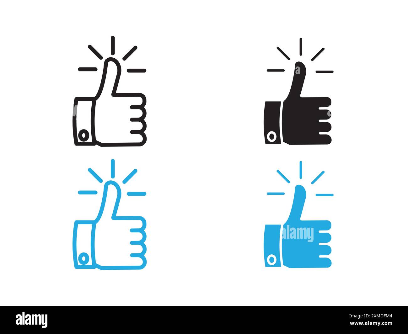 Thumbs Up icon vector line logo mark or symbol set collection outline ...