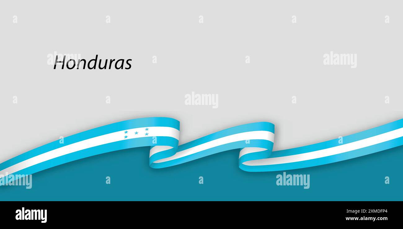 3d ribbon with national flag Honduras isolated on white background with ...