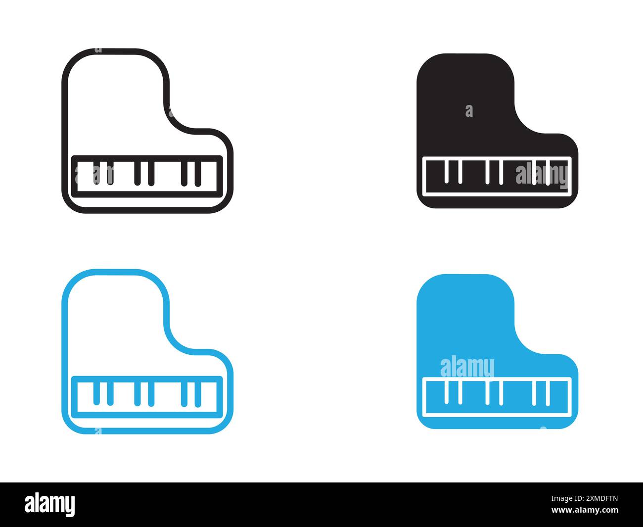 Piano icon vector line logo mark or symbol set collection outline style ...