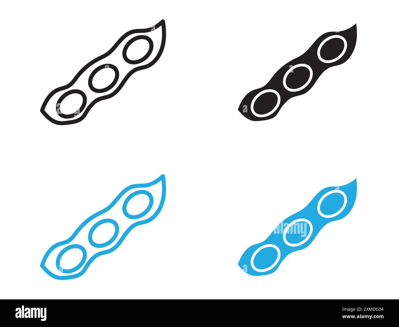 soybeans icon vector line logo mark or symbol set collection outline ...