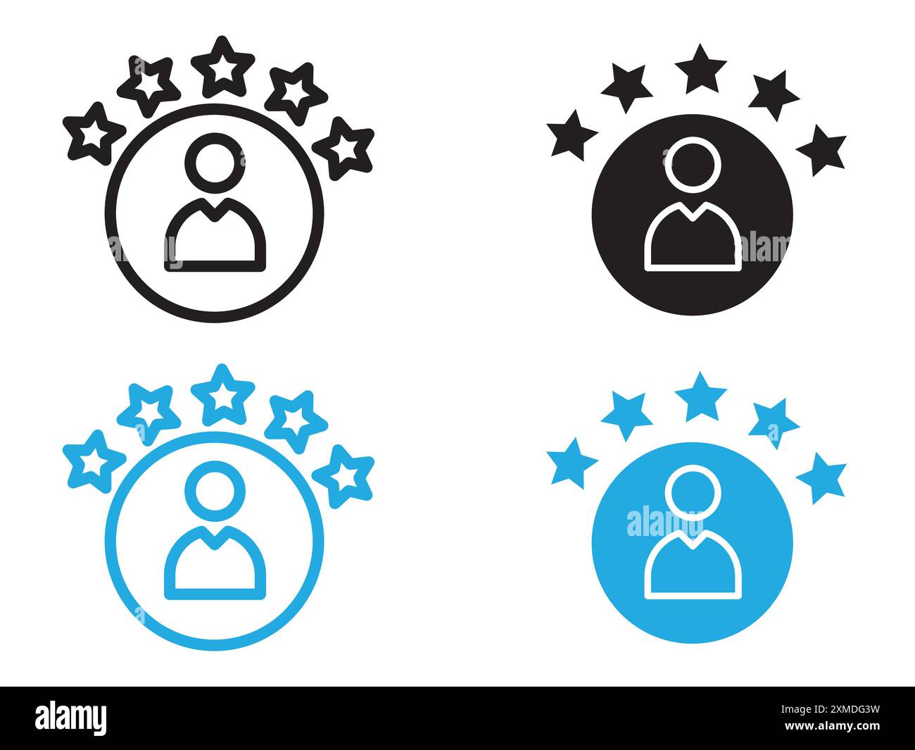 Rating employee icon vector line logo mark or symbol set collection ...