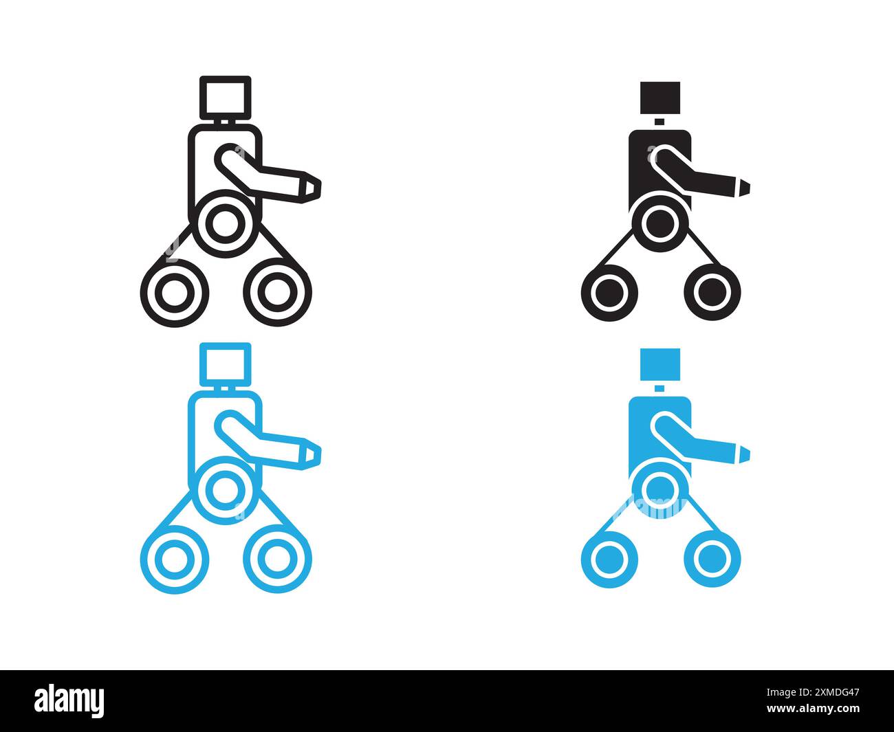 Wheels robot icon vector line logo mark or symbol set collection ...