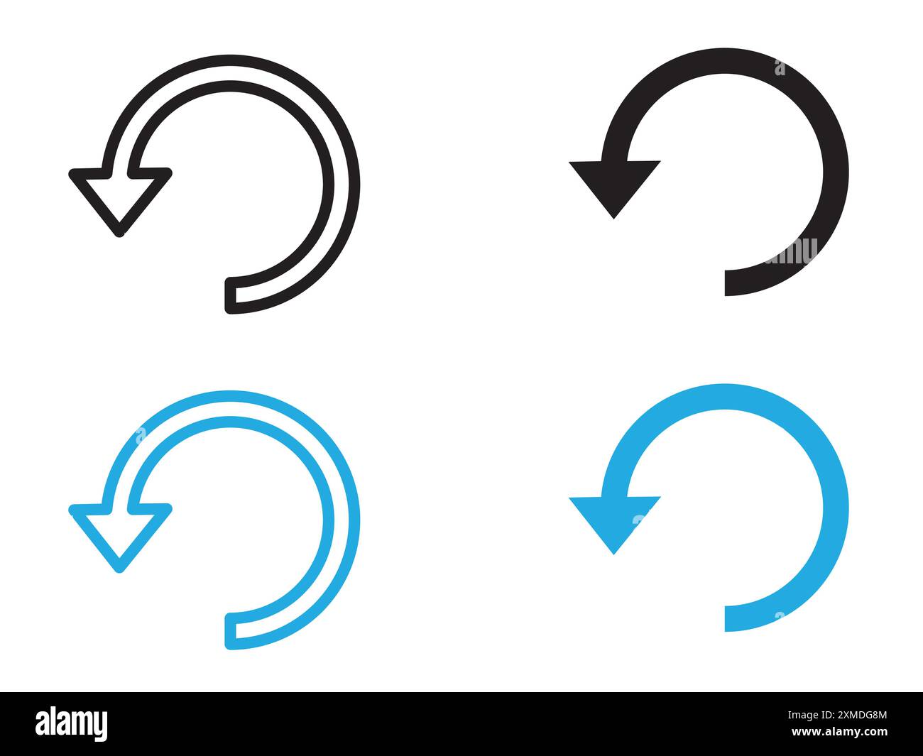 Repeat reload arrow icon vector line logo mark or symbol set collection outline style Stock ...