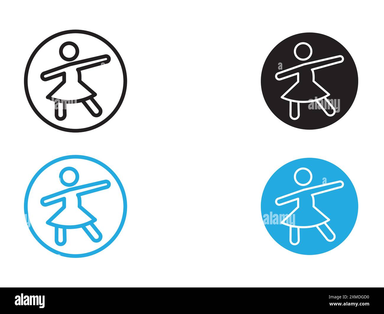 woman dancing icon vector line logo mark or symbol set collection ...