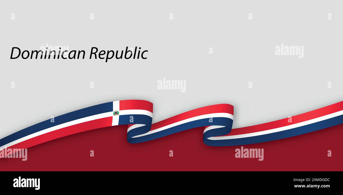 3d ribbon with national flag Dominican Republic isolated on white ...