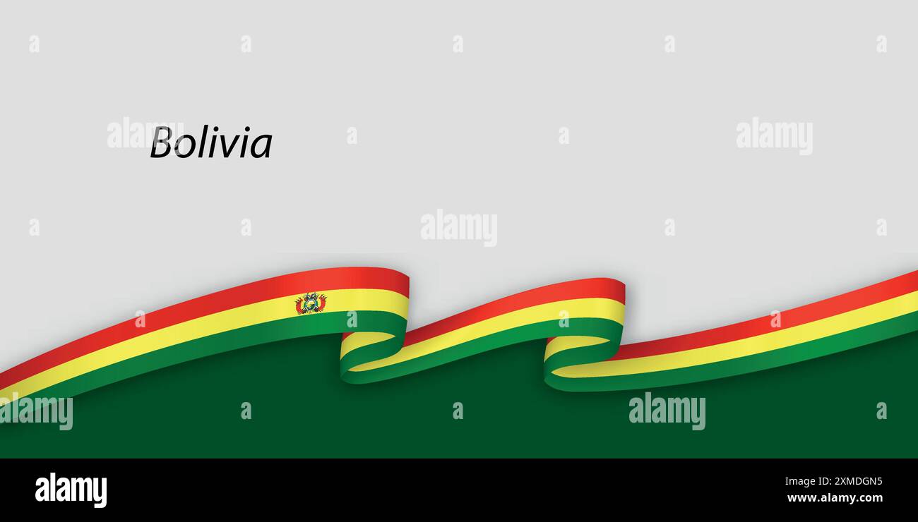 3d ribbon with national flag Bolivia isolated on white background with ...