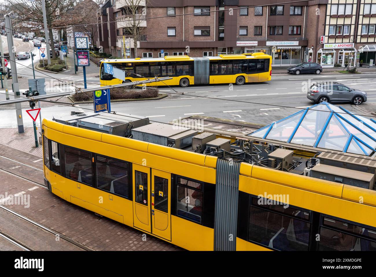 Ruhrbahn transport buses, at Essen-Borbeck S-Bahn station, interface ...