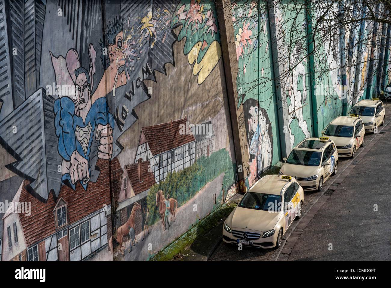 Taxi rank at the Ruhrbahn mobile station, at Essen-Steele S-Bahn ...