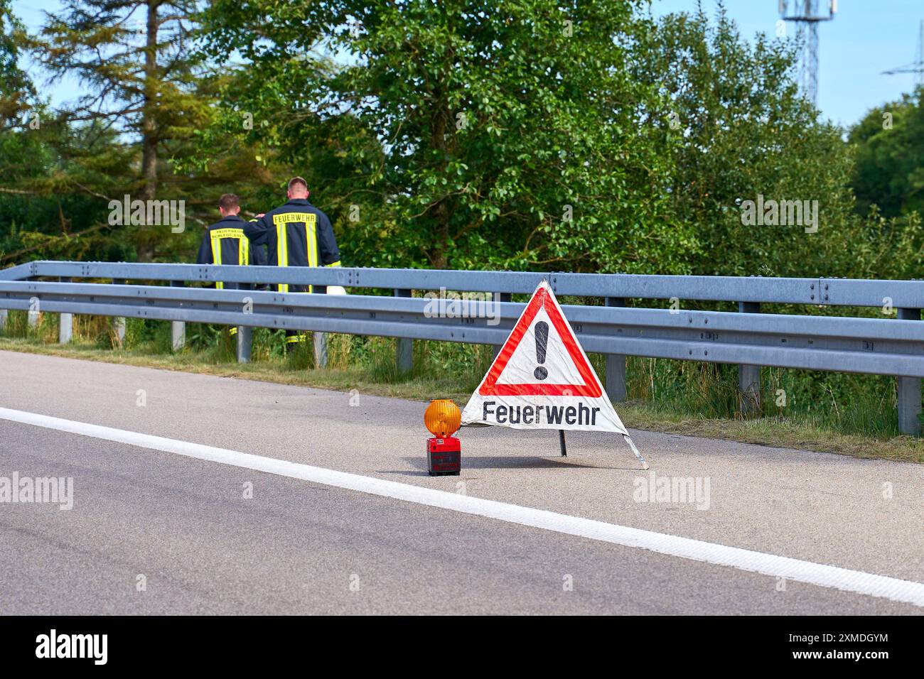 Autobahn A96, Bavaria, Germany - July 26, 2024: A fire department ...