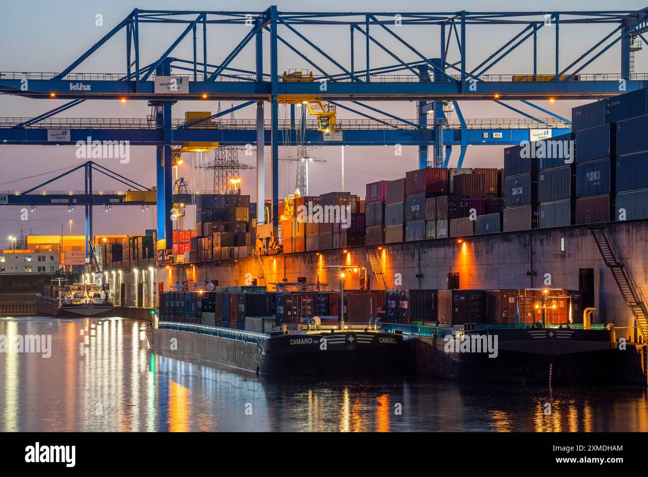 Port basin, gantry cranes in the Container Handling Centre, Trimodal ...