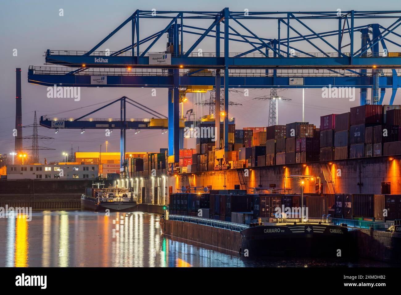 Port basin, gantry cranes in the Container Handling Centre, Trimodal ...