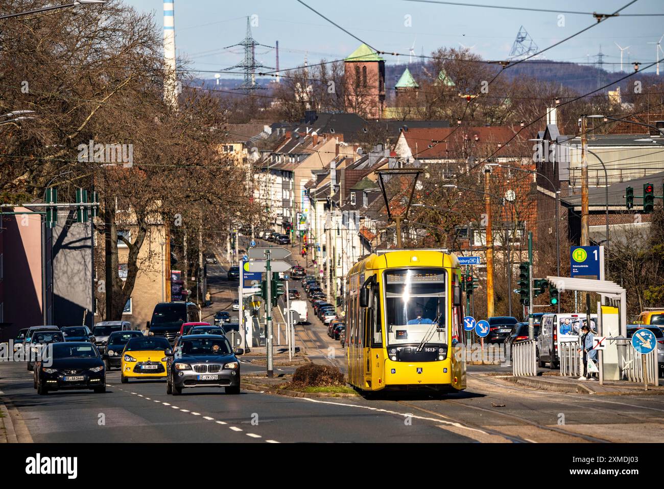 Ruhrbahn tram, city centre traffic, Hobeisenstrasse, in front, Martin ...