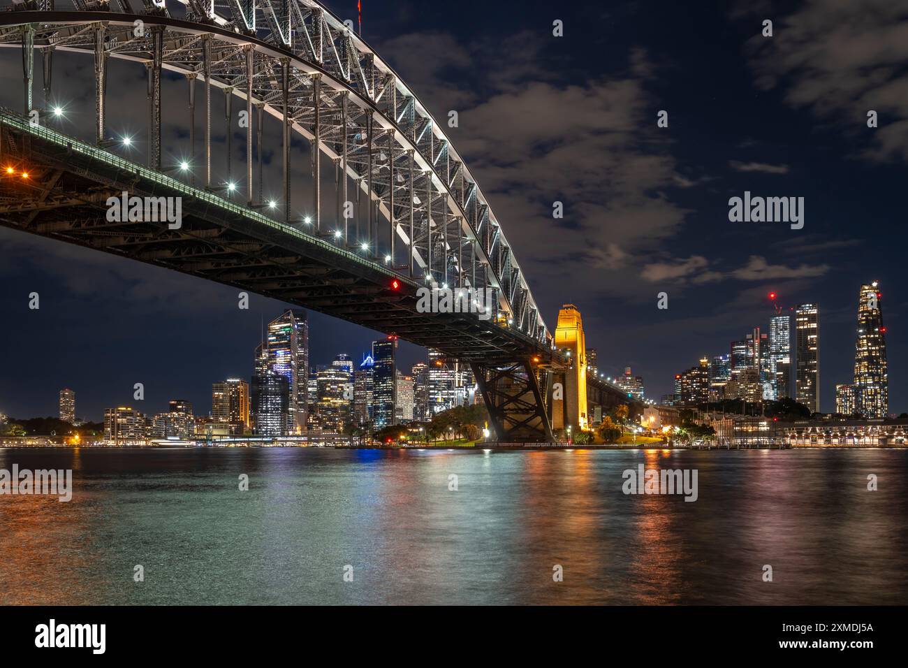 The Harbour Bridge illuminated at night in Sydney, Australia, NSW Stock ...