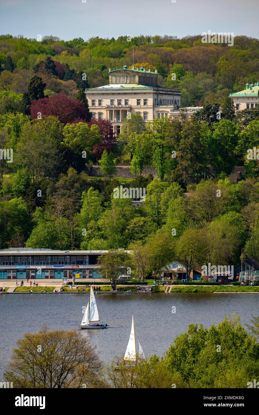 Villa Huegel, seat of the Krupp industrial family, above Lake Baldeney ...