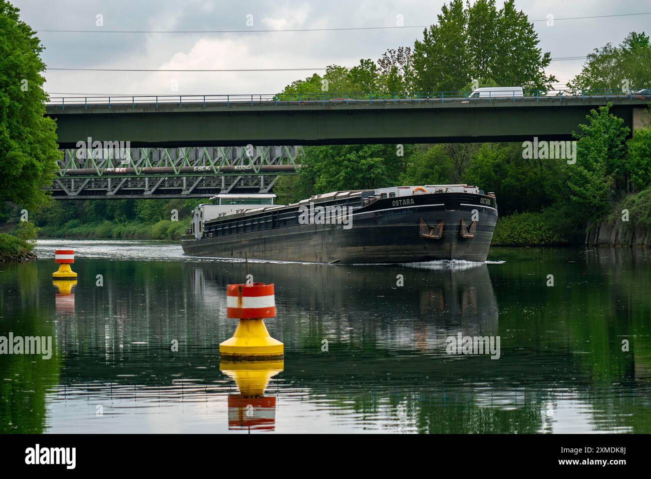 A43 motorway bridge, built in 1965, over the Rhine-Herne Canal, the ...