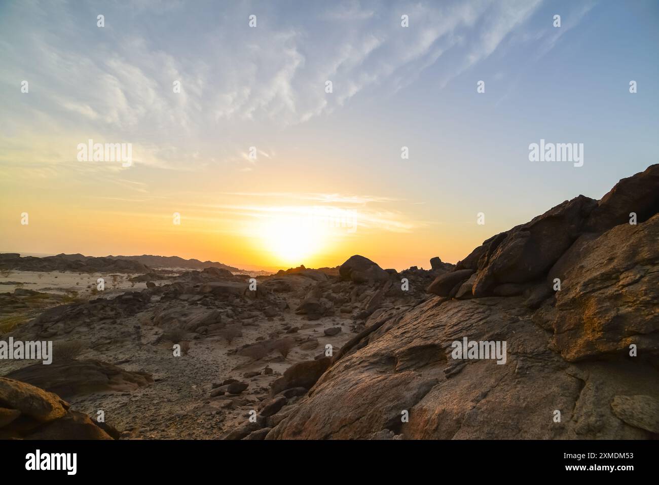 Stunning Sunset Over Usfan Desert, Saudi Arabia Stock Photo - Alamy