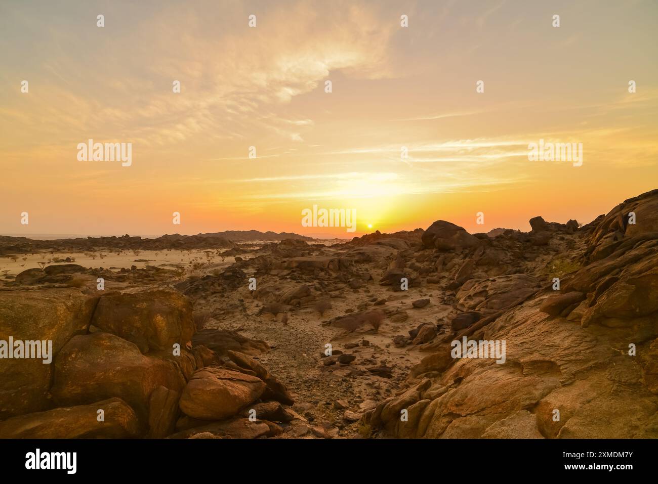 Stunning Sunset Over Usfan Desert, Saudi Arabia Stock Photo - Alamy