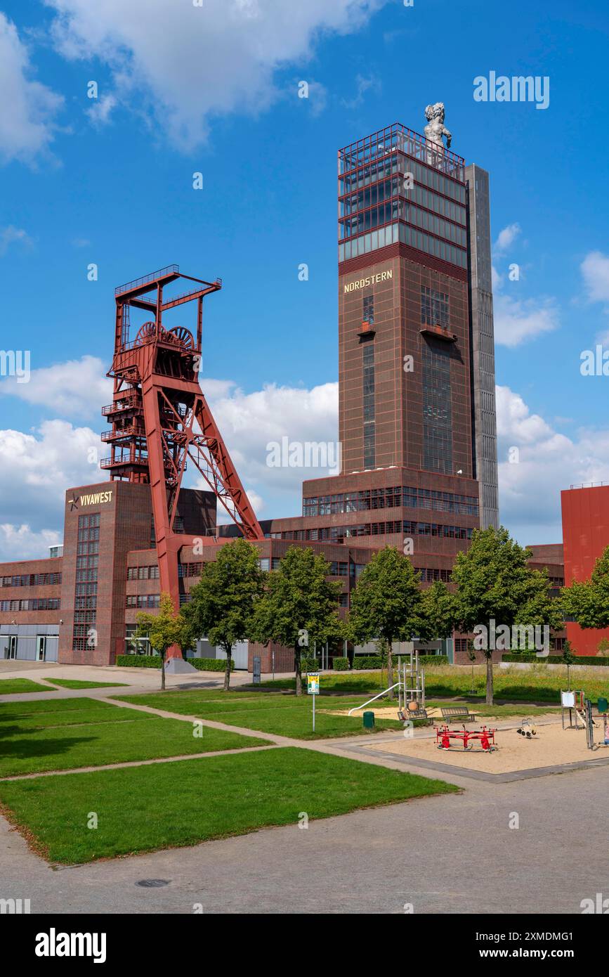 Nordsternpark, former site of Nordstern colliery, pithead tower ...