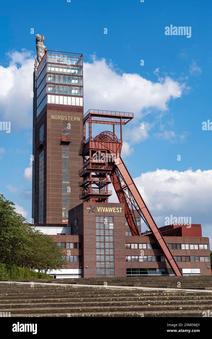 Nordsternpark, former site of Nordstern colliery, pithead tower ...